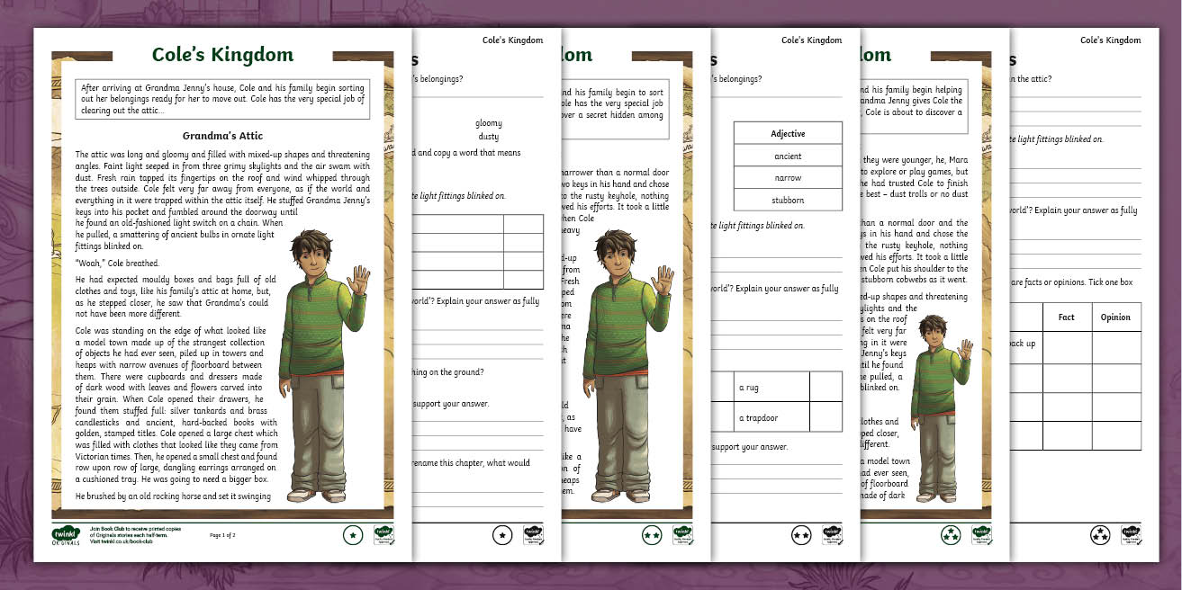Cole's Kingdom UKS2 Differentiated Reading Comprehension Activity